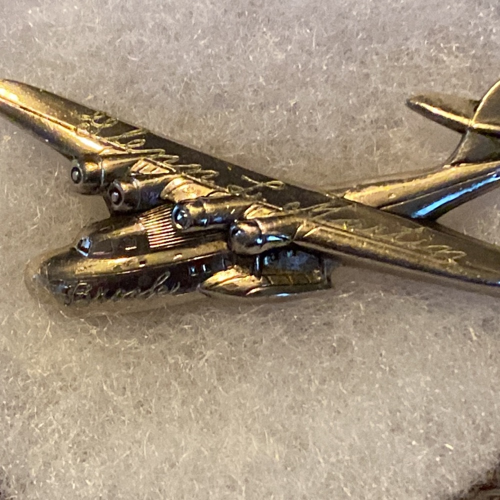 Vintage World War Ii Airplane Sweetheart Pin Brooch G… - Gem